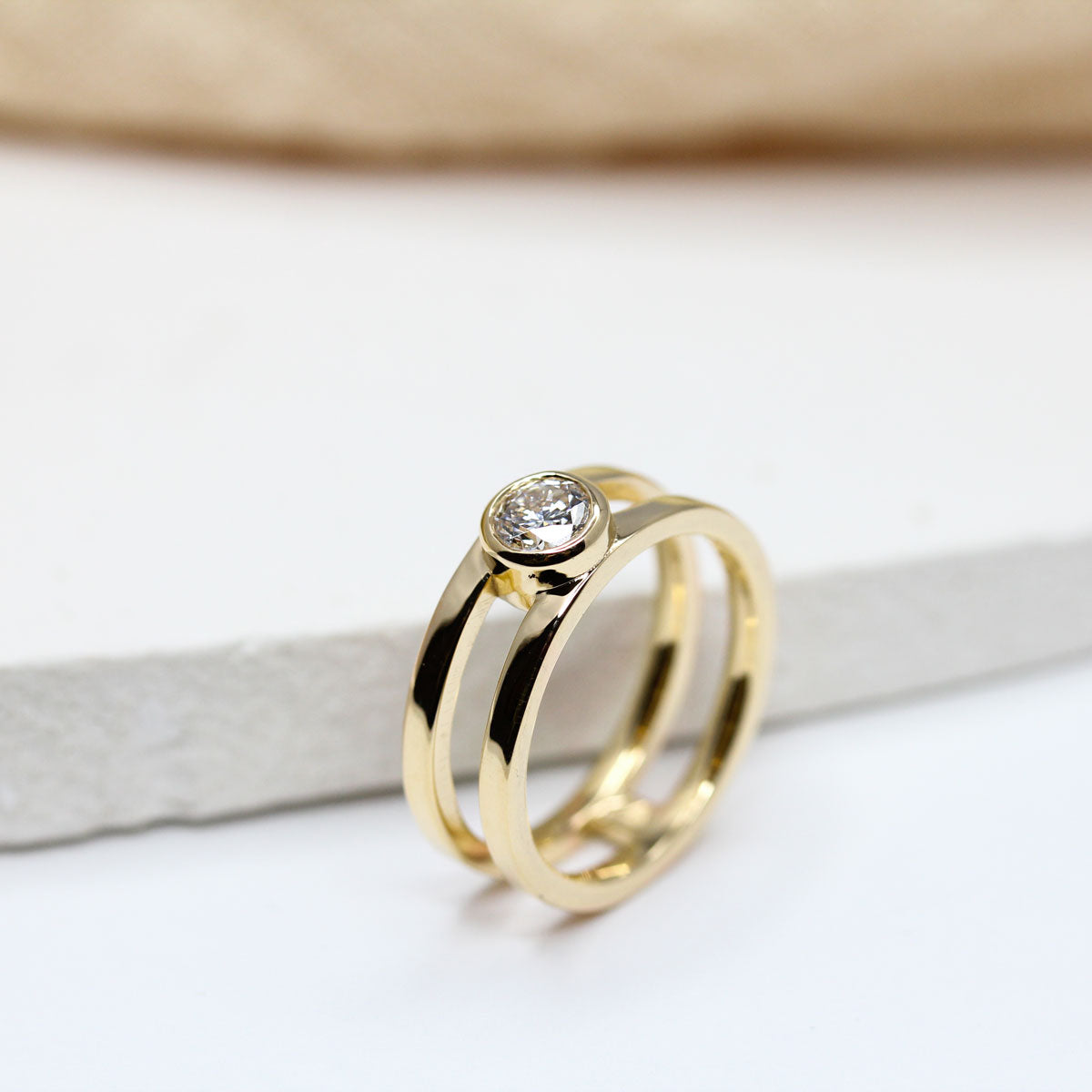 Bague de fiançailles double anneau - Syna Ulysse – Paulette à Bicyclette